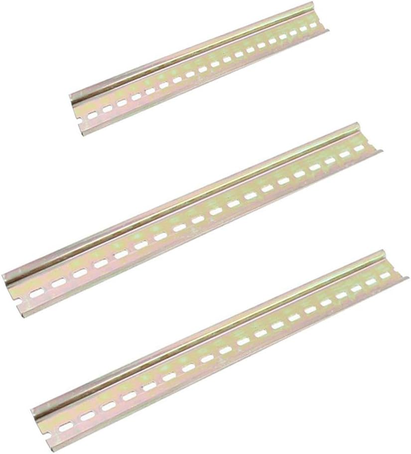 YUE Qin 3pcs DIN Mounting Rail 35mm Width Slotted Design Steel Rail DIN ...