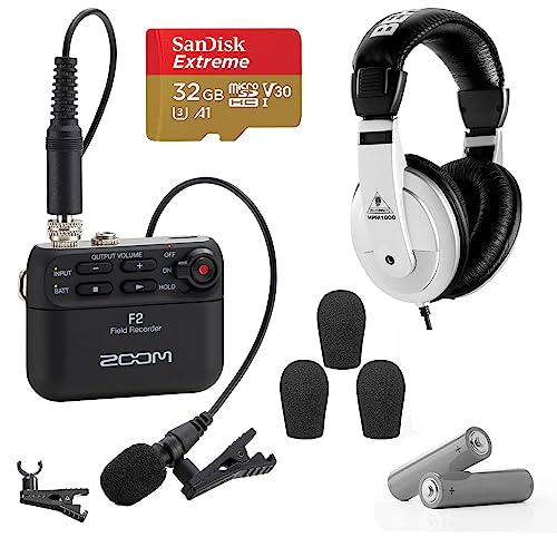 Zoom F2 Lavalier Body-Pack Compact Recorder Bundled With 32GB Micro SD ...