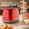REDMOND 2 Slice Toaster Retro Stainless Steel Toaster with Bagel ...
