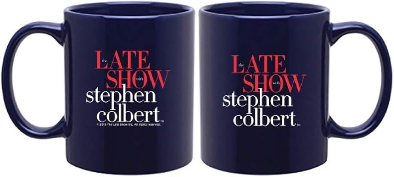 Amazon.com: The Late Show with Stephen Colbert Mug, 11 oz. Navy ...