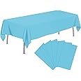 Amazon.com: tujol Light Blue 6 Pack Plastic Table Cloth 54" x 108 ...
