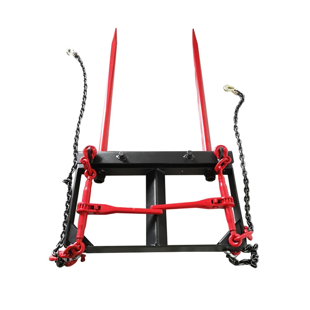 GarveeTech 49" Dual Hay Bale Spear, 3000 lbs Heavy Duty Front Skid ...