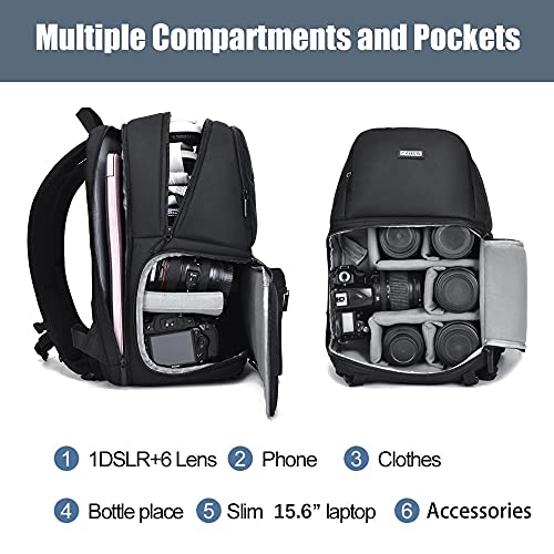 CADeN Camera Backpack, DSLR/SLR/Mirrorless Photography Camera Bag Large ...