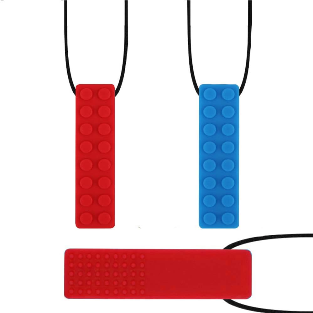 4 Pieces Sensory Chewing Necklace, Tooth Chew Necklace for Kids ...