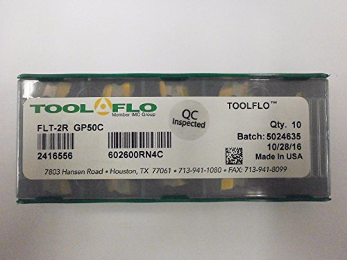 10pc) ToolFlo FLT 2R GP50 Top Notch Coated Carbide Inserts 60° V ...
