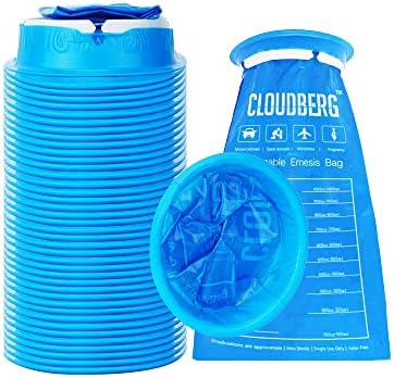 CLOUDBERG 50 Pack Disposable Vomit Bag, 1000 ml Emesis Bag for Morning ...