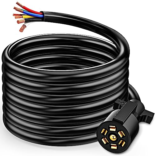 Nilight 16 Feet 7 Way Inline Trailer Cord Heavy Duty 7 Pin RV Blade ...