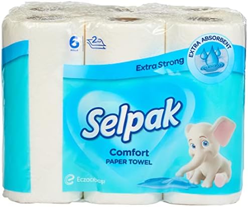 Selpak Comfort Kitchen Paper Towel 90 Sheets X 2Ply, Pack Of 6 Rolls ...