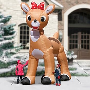 Amazon.com: Jumbo 15 Foot Christmas Inflatable Reindeer Decoration ...