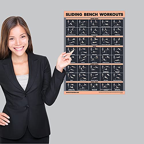 1 Pack Sliding Bench Workout Poster - Compatible With Total Gym, Weider ...
