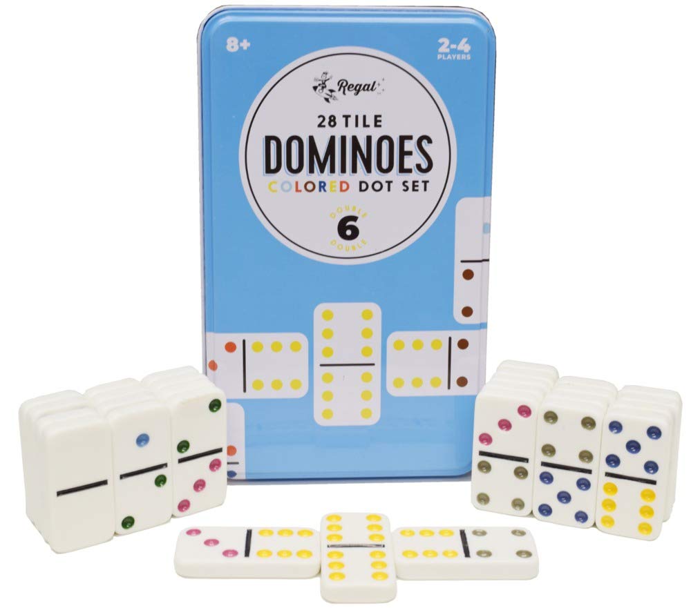 Regal Games Double 6 Dominoes Set for Adults & Kids - Classic Domino ...