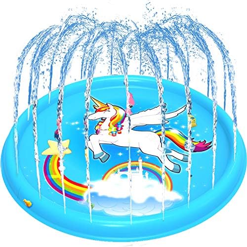 BATTOP Kids Splash Play Mat , 68” Outdoor Water Sprinklers Pad, Babies ...