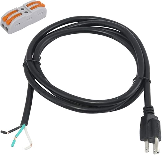Amazon.com: Power Cord Pigtail 16 AWG 3 Prong 12 Foot Open End 3 Wire ...