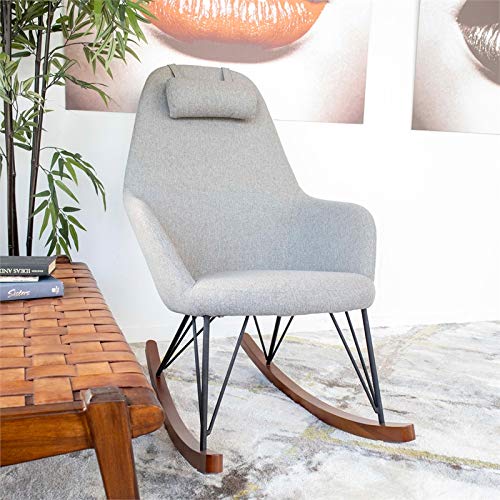 Mid-Century Modern Jayce Gray Rocking Chair | Pricepulse
