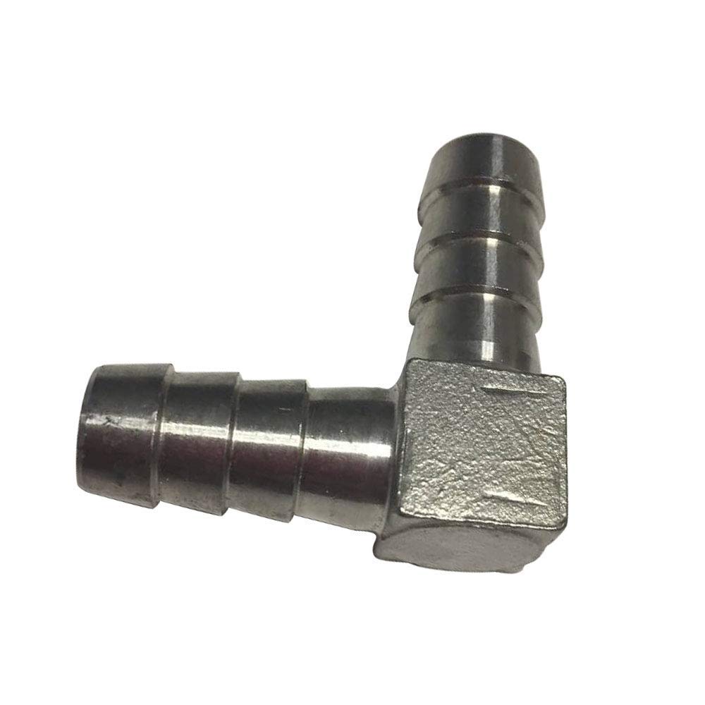 Metalwork 304 Stainless Steel Hose Barb Fitting 90 Degree L Right Angle Elbow Barbed 3/4 Barb x ...