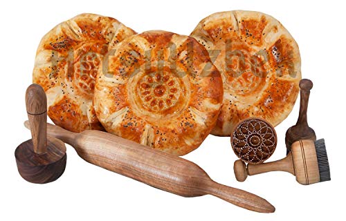 Uzbekistan handmade bread stamp set of two for Uzbek flat bread 1.57 ...