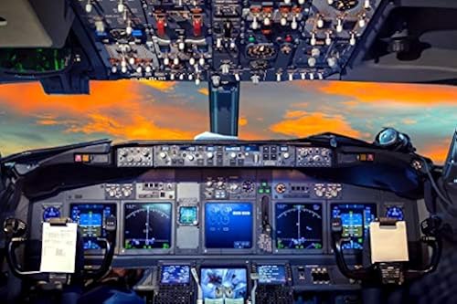 Cockpit Poster Cessna Flight Deck F 16 737 Airplane Cockpit at Sunset ...