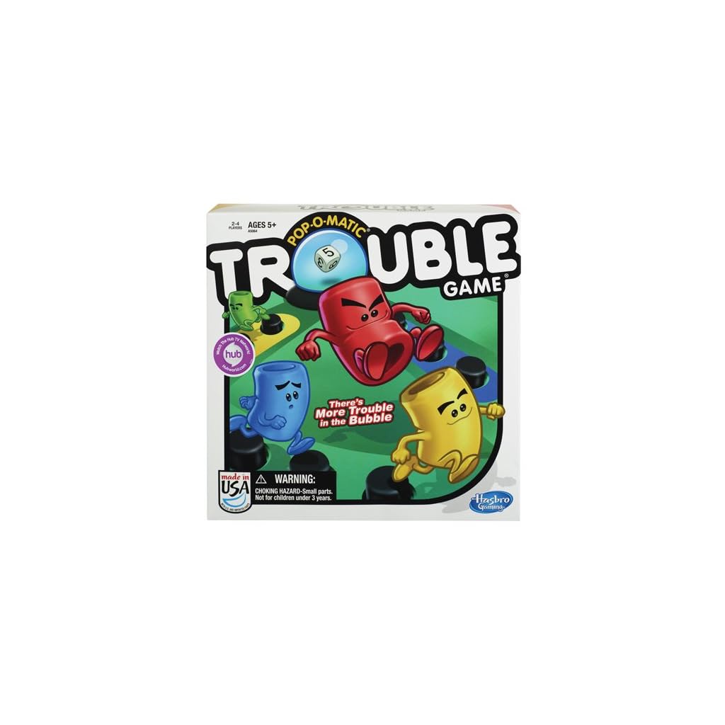 Hasbro Gaming Trouble Board Game for Kids Ages 5 and Up 2-4 Players ...