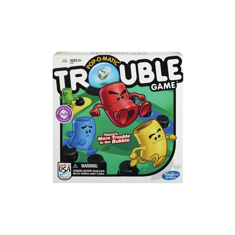 Hasbro Gaming Trouble Board Game for Kids Ages 5 and Up 2-4 Players ...