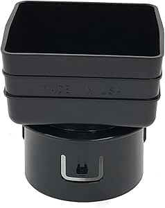 Plastic Universal Downspout to Drain Tile Adapter (4X4X4, BLACK ...