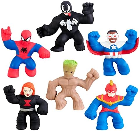 Heroes of Goo Jit Zu Marvel Minis - Mega 6 Pack. 6 Squishy, Stretchy ...