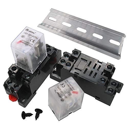 with DIN Rail Slotted Aluminum，1 Year Warranty mxuteuk 2pcs HH54P AC 220V Coil 14 Pin 5A 4PDT ...