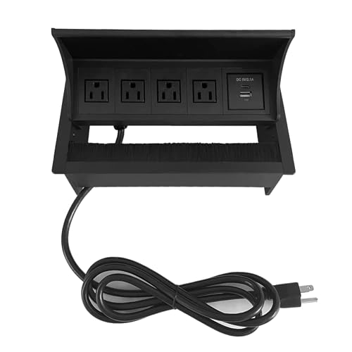 ZESHAN Brush Cable Cubby Connectivity Box Conference Table Power Box ...