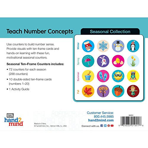 hand2mind Seasonal Ten Frames Math Counters for Kids, Math Counters ...