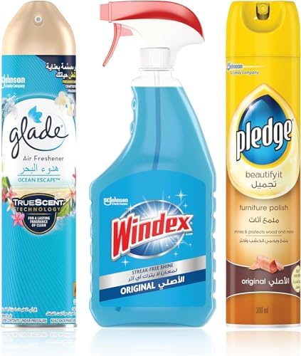 Glade Ocean Escape Scented Gel Air Freshener 300ml, Pledge Original ...