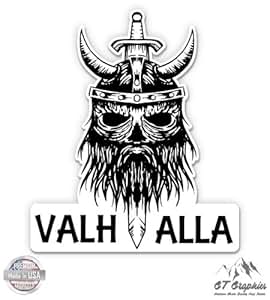 Amazon.com: GT Graphics Valhalla Viking Head - Vinyl Sticker Waterproof ...