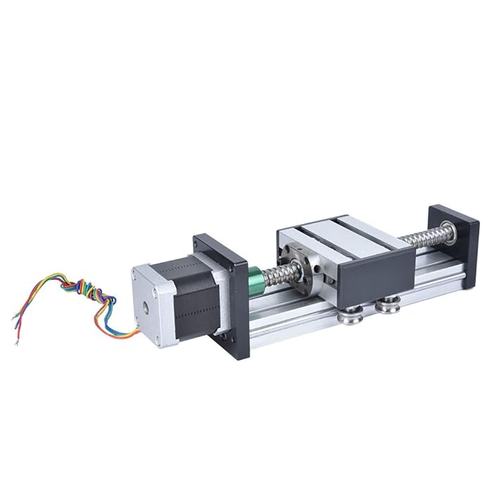 Buy 200mm Linear Rail Slide, Stroke Single Shaft Ball Screw Linear Guide Rail CNC Sliding Table ...