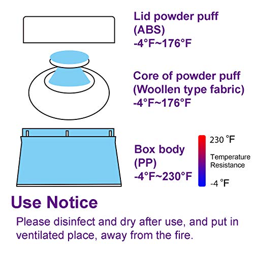 BPA Free Baby Powder Puff Box, Large 2.8" Fluffy Body After-Bath Powder ...