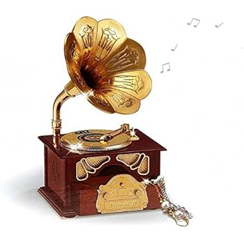Amazon.com: Fding Classical Trumpet Horn Turntable Gramophone Art Disc ...