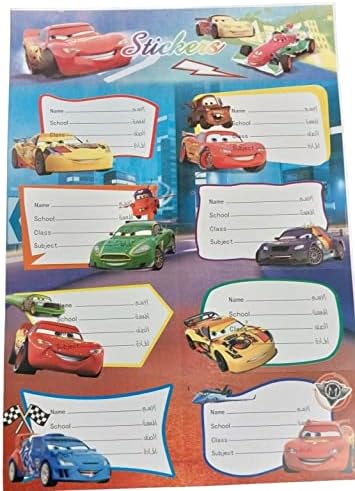 DOLAX Lightning McQueen Name Tag Label Set, Write-On Name Sticker, Set ...