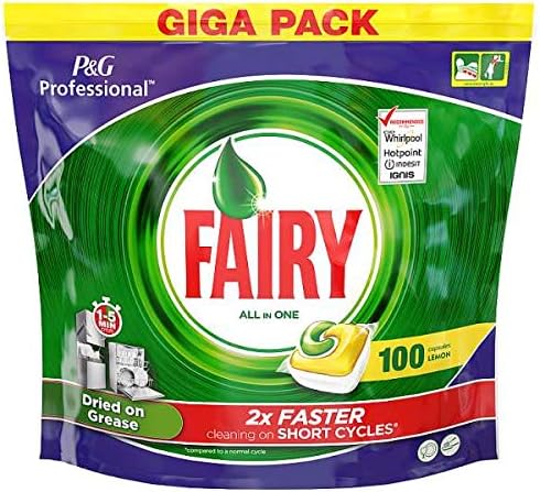 BFS Fairy All in One Dishwasher Tablets (100 Pack) Lemon Capsules All ...