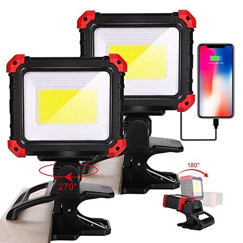 EASYMAXX LED Rechargeable Work Light with Clamp, 2100LM COB Magnetic ...