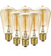 Vintage Edison LED Bulb, 6-Pack ST58 E26 Base 40 Watt Equivalent, Warm ...