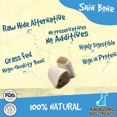 Amazing Dog Treats - Stuffed Shin Bone for Dogs (Peanut Butter Blend, 2 ...