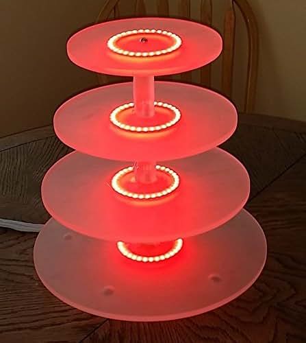 Amazon.com: 4 tier lighted round acrylic cake cupcake stand with color ...