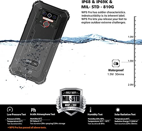 OUKITEL WP5 Pro Rugged Cell Phone, 4GB+64GB Unlocked Smartphone ...