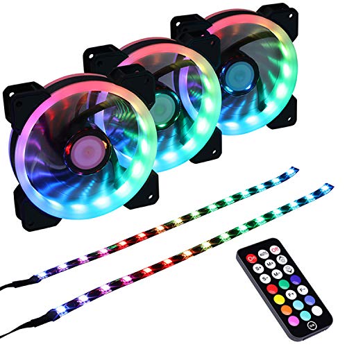 DS 120mm Addressable RGB PC Case LED Fans with Controller for Black ...