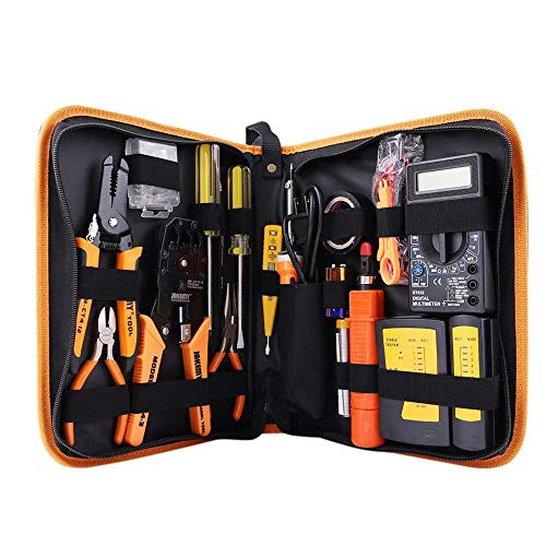 Network Tool Kit Set of 17 Ethernet Cable Crimper Punch Down Tool RJ45 ...