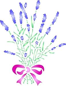 Amazon.com: Lavender Stencil - (size 6.5"w x 8.5"h) Reusable Wall ...