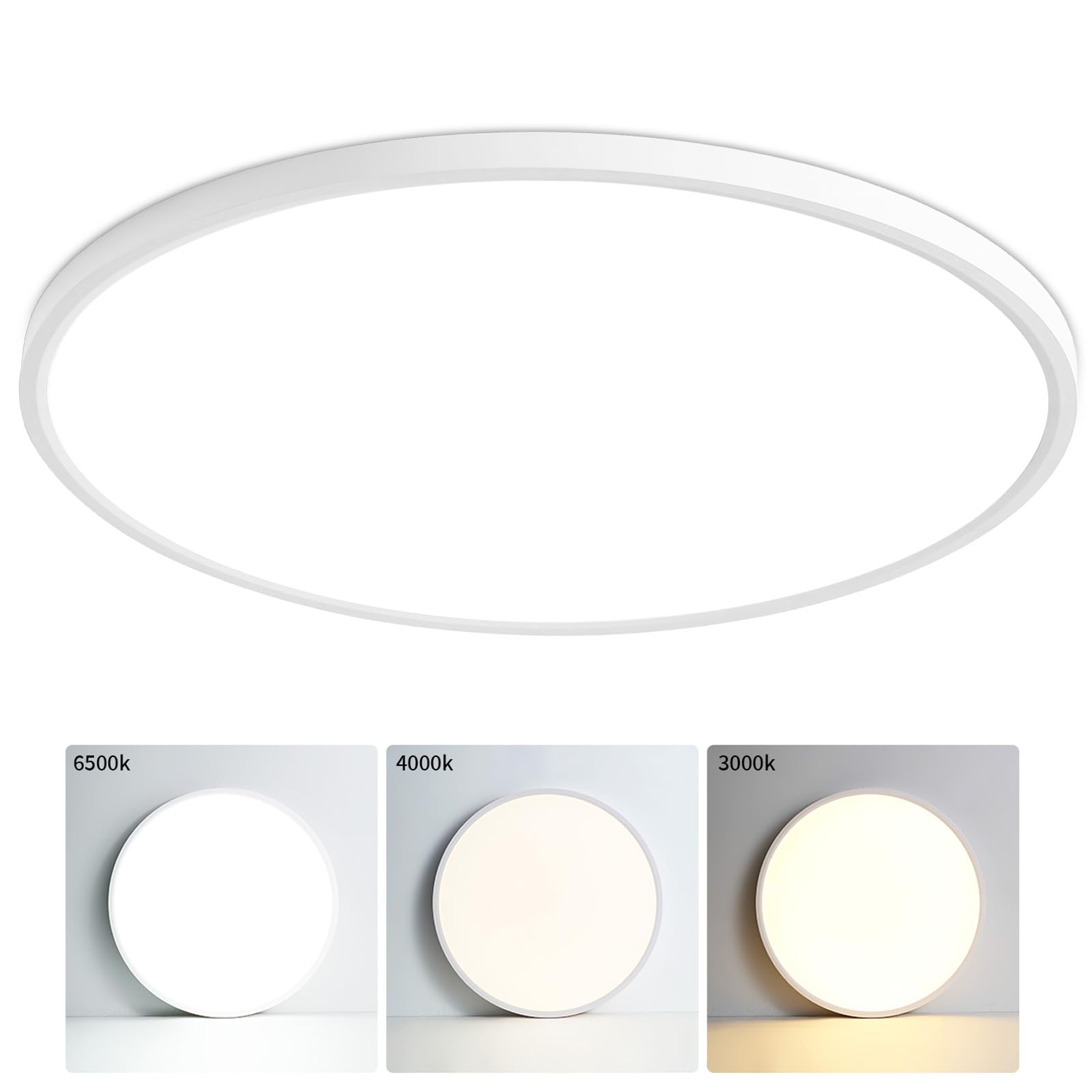 24 Inch Led Ceiling Light Fixture, 3000K/4000K/6500K Selectable, 56W ...