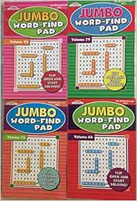 Lot of 4 Kappa Jumbo Word-Find Pad Circle-A-Word Word Search Seek Puzzle Books 2016 2017 2018 ...