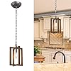 LOG BARN Farmhouse Pendant Lighting for Kitchen Island, Wood Rustic ...