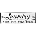 Amazon.com: Wash Dry Fold Press Enamel Laundry Sign for Laundry Room ...
