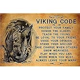 Amazon.com : For Viking Warrior Metal Tin Sign,Viking Code Vintage ...