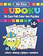 My First Sudoku: Puzzle Book For Kids | 36 Easy Full Color 4x4 Grids ...