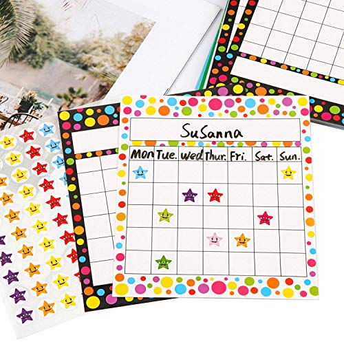 OUNENO Pack of 60 Classroom Incentive Chart Confetti Sticker Chart with ...